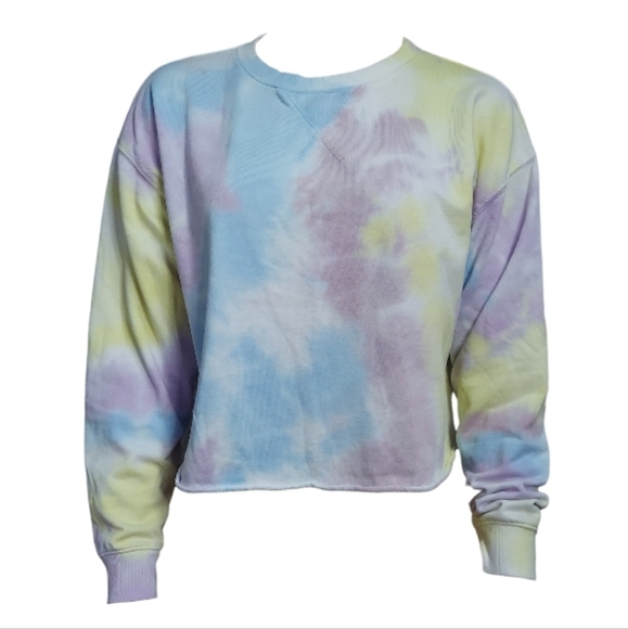 Colsie | Sweaters | Colsie Tie Dye Pullover Cropped Sweatshirt | Poshmark